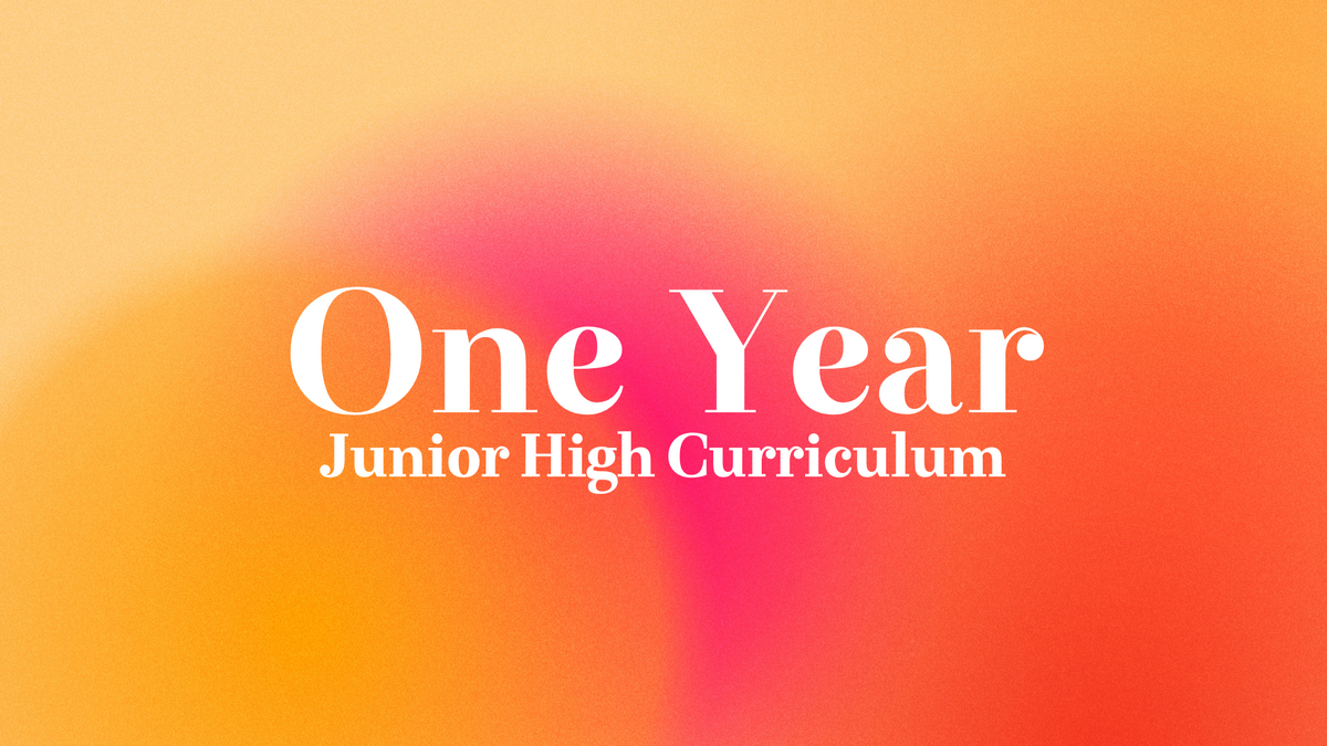 One Year Junior High Curriculum – Ministry to Youth